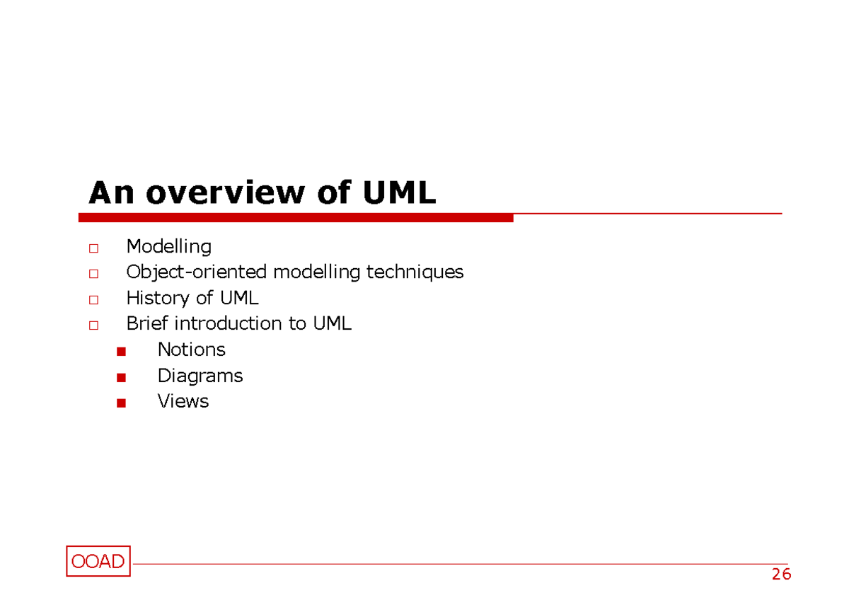 UML Modelling Techniques Overview: History, Diagrams, and Examples - Studocu