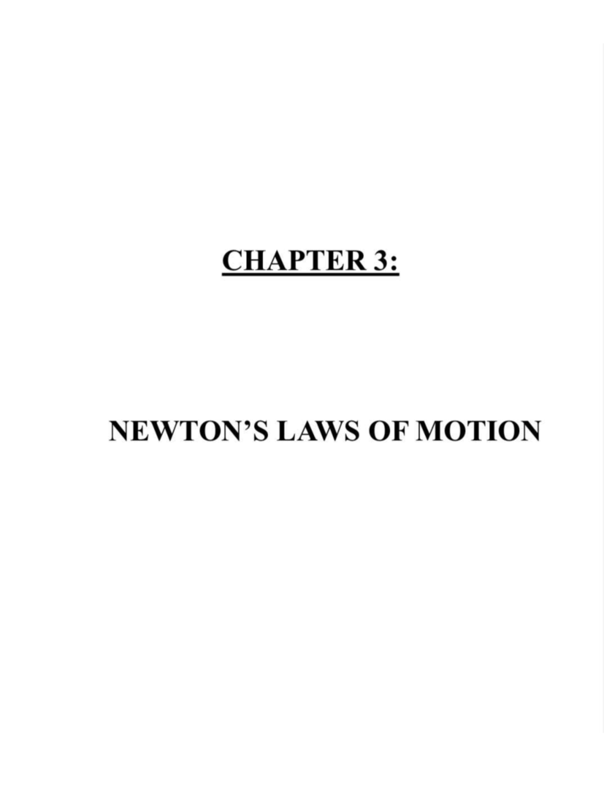 CHAPTER 3: LAWS OF MOTION - Newton's Law of Motion Analysis - Studocu