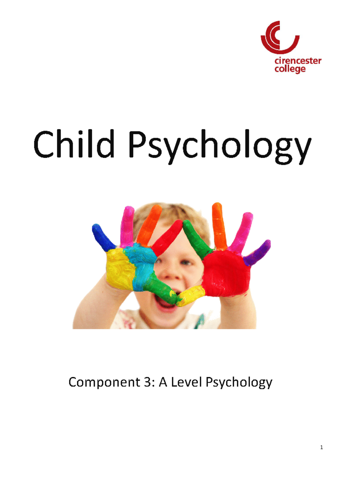 OCR child psychology booklet - Child Psychology Component 3: A Level ...