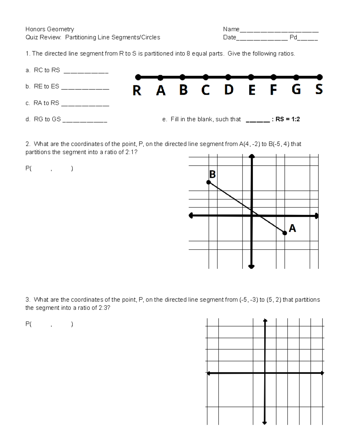 Honors Quiz Review: Coordinate Geometry Part 2 - Studocu