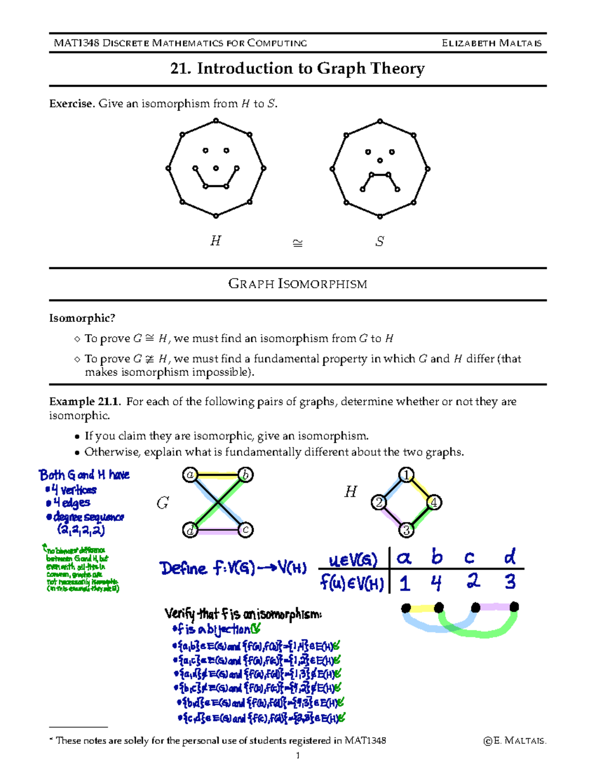 MAT1348 Discrete Mathematics: Graph Theory Exercise Notes - Studocu