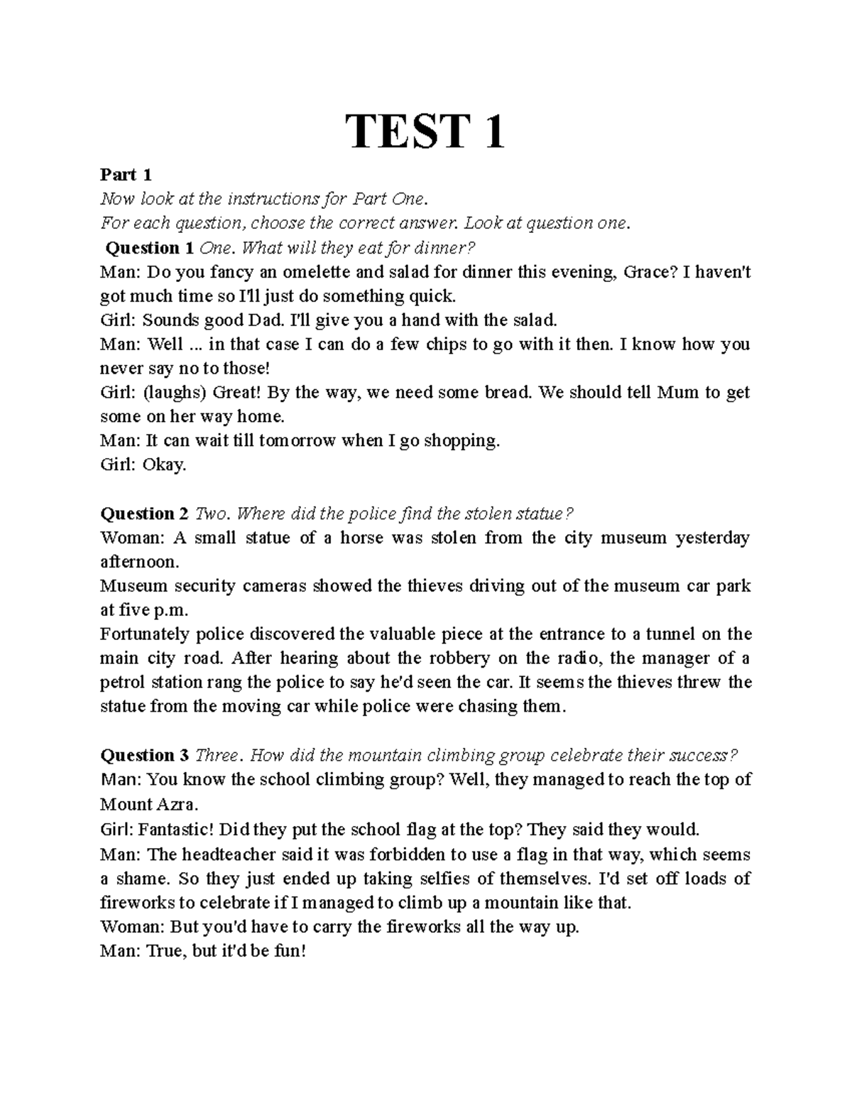 B1 Preliminary Test 1 & 2 Study Guide - abcd - Studocu