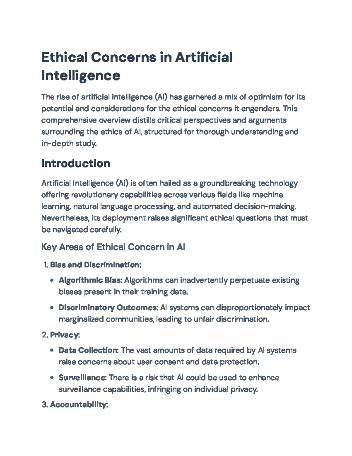 Ethical Concerns in AI: A Comprehensive Overview of Key Issues ...