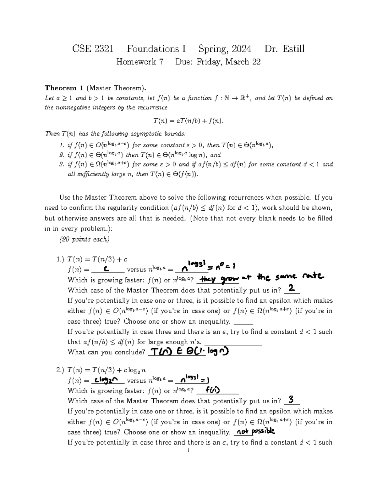CSE2321+HW+7 - Homework 7 - CSE 2321 Foundations I Spring, 2024 Dr ...
