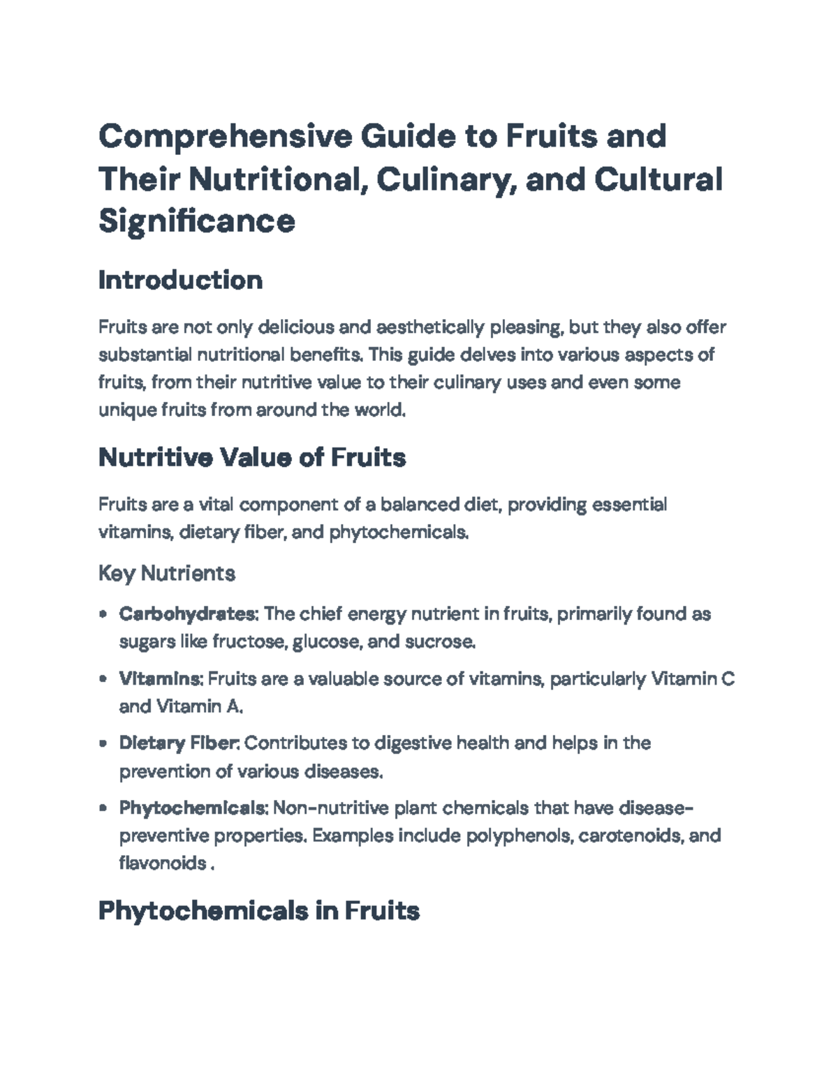 Comprehensive Guide to Fruits: Nutritional and Culinary Insights - Comprehensive Guide to Fruits ...