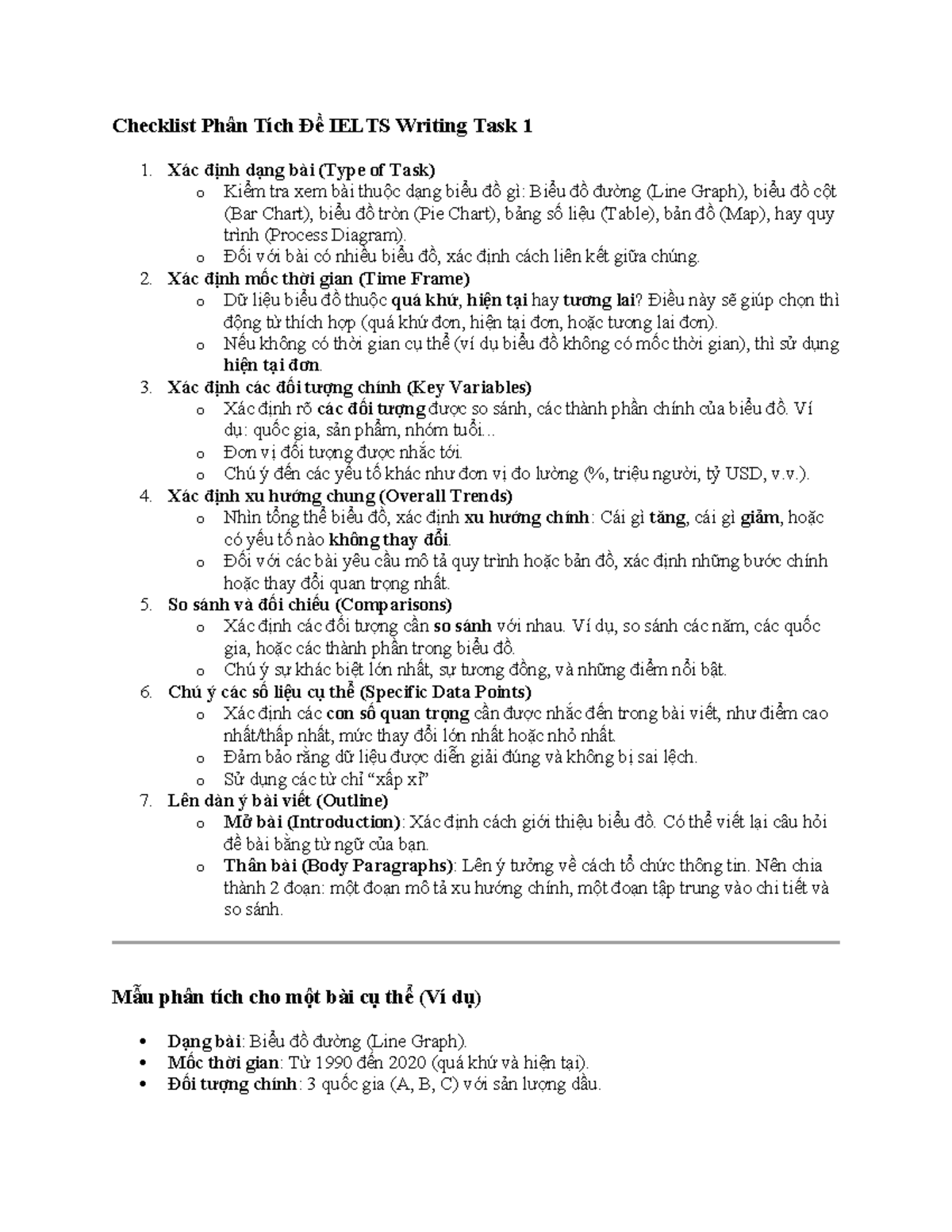 Checklist Phân Tích Đề Ielts Writing Task 1 - Checklist Phân Tích Đề ...