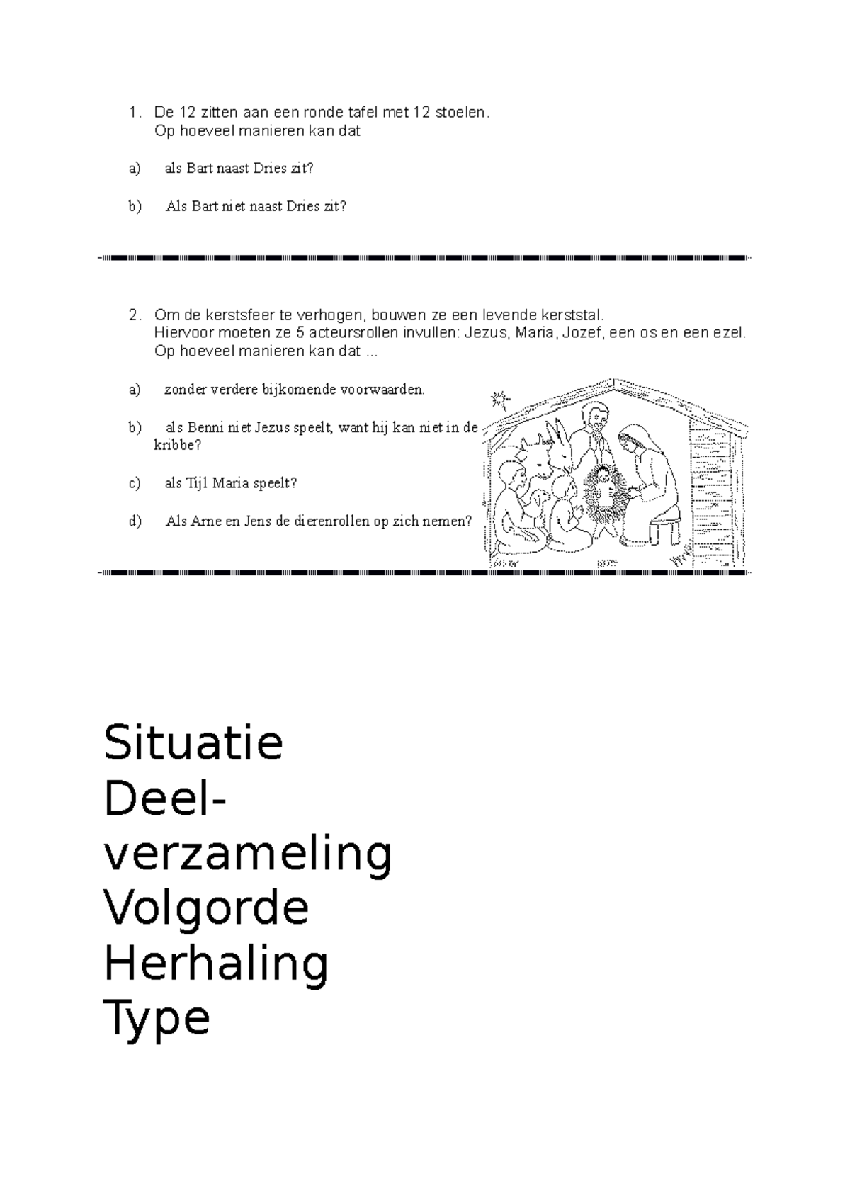 Telproblemen - combinatie, permutatie en variaties - Wiskunde - Studocu