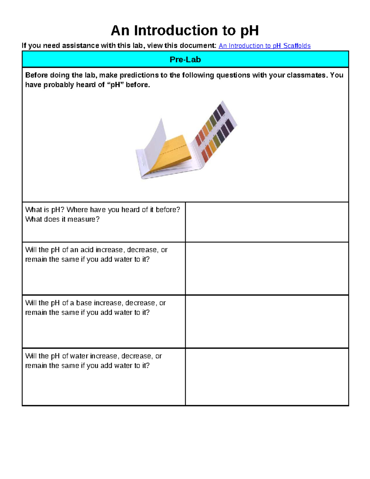 Phet simulation An Introduction to p H - Copy - An Introduction to pH ...