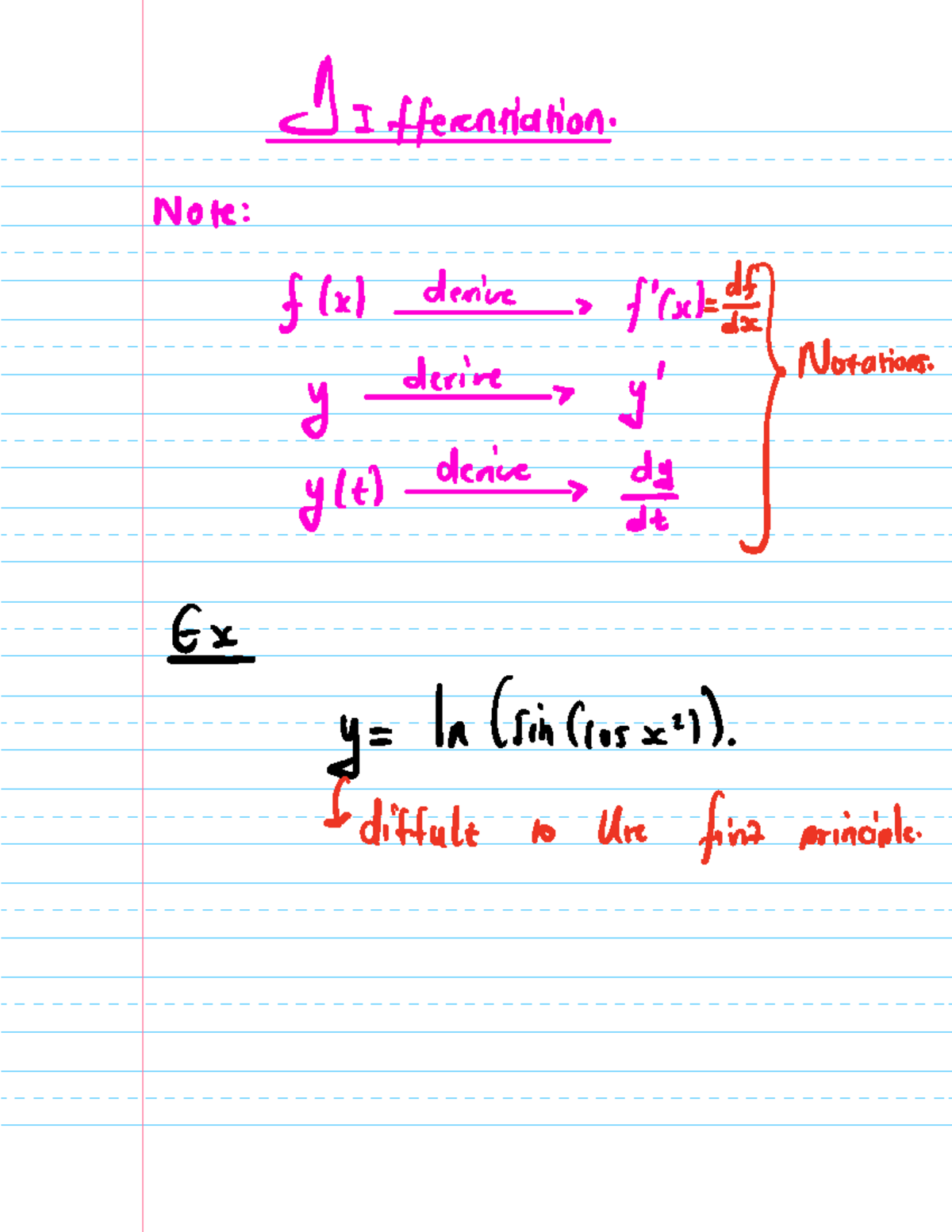 Lecture Notes on Differentiation Concepts - Studocu