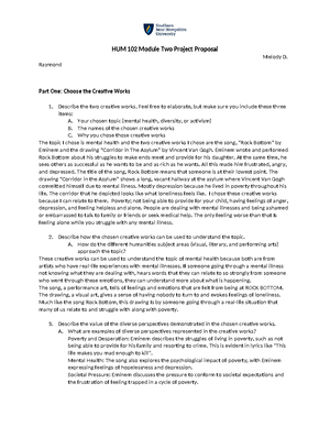 HUM 102 Module Two Project Proposal Template - HUM 102 Module Two ...