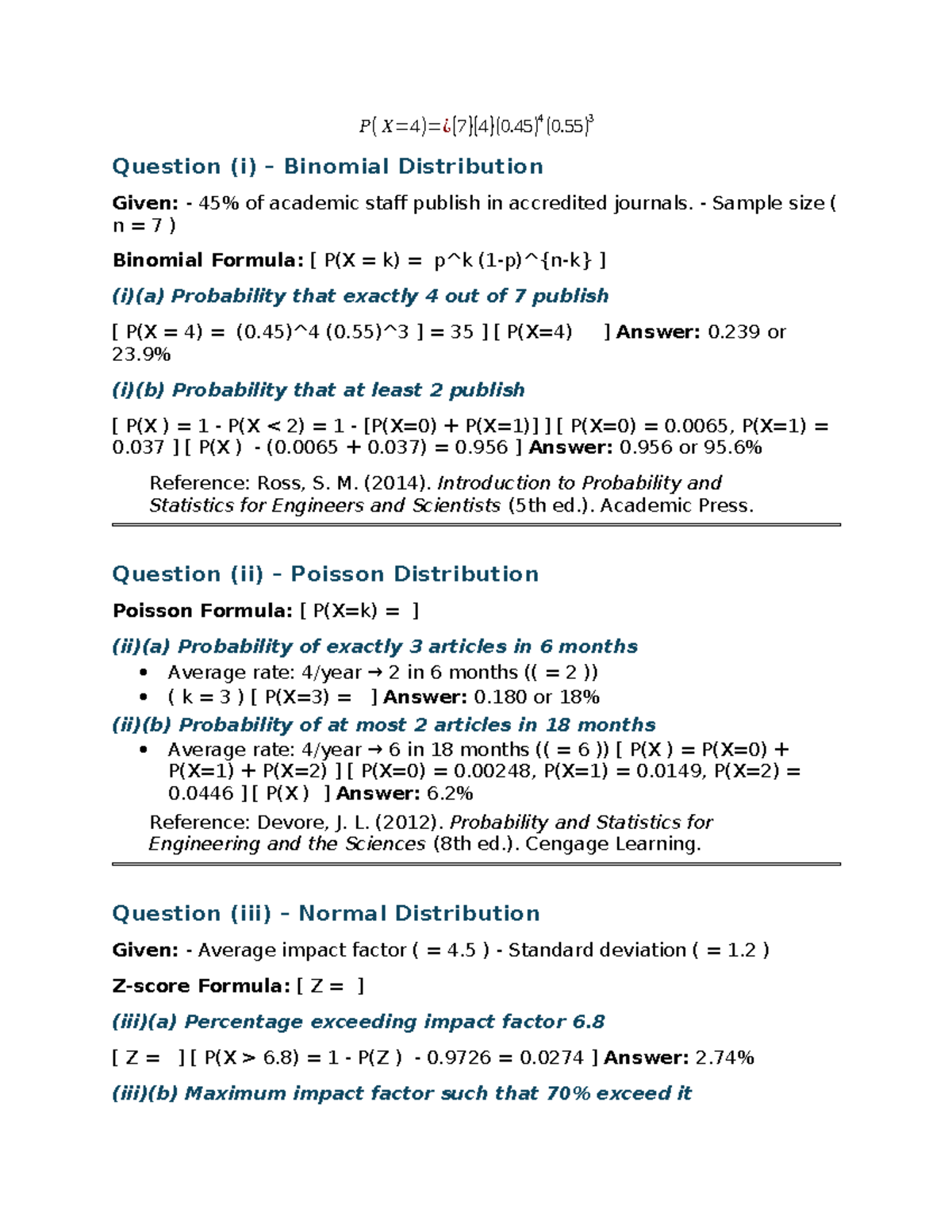 Academic Staff Stats - Binomial & Poisson Dist. Notes - Studocu