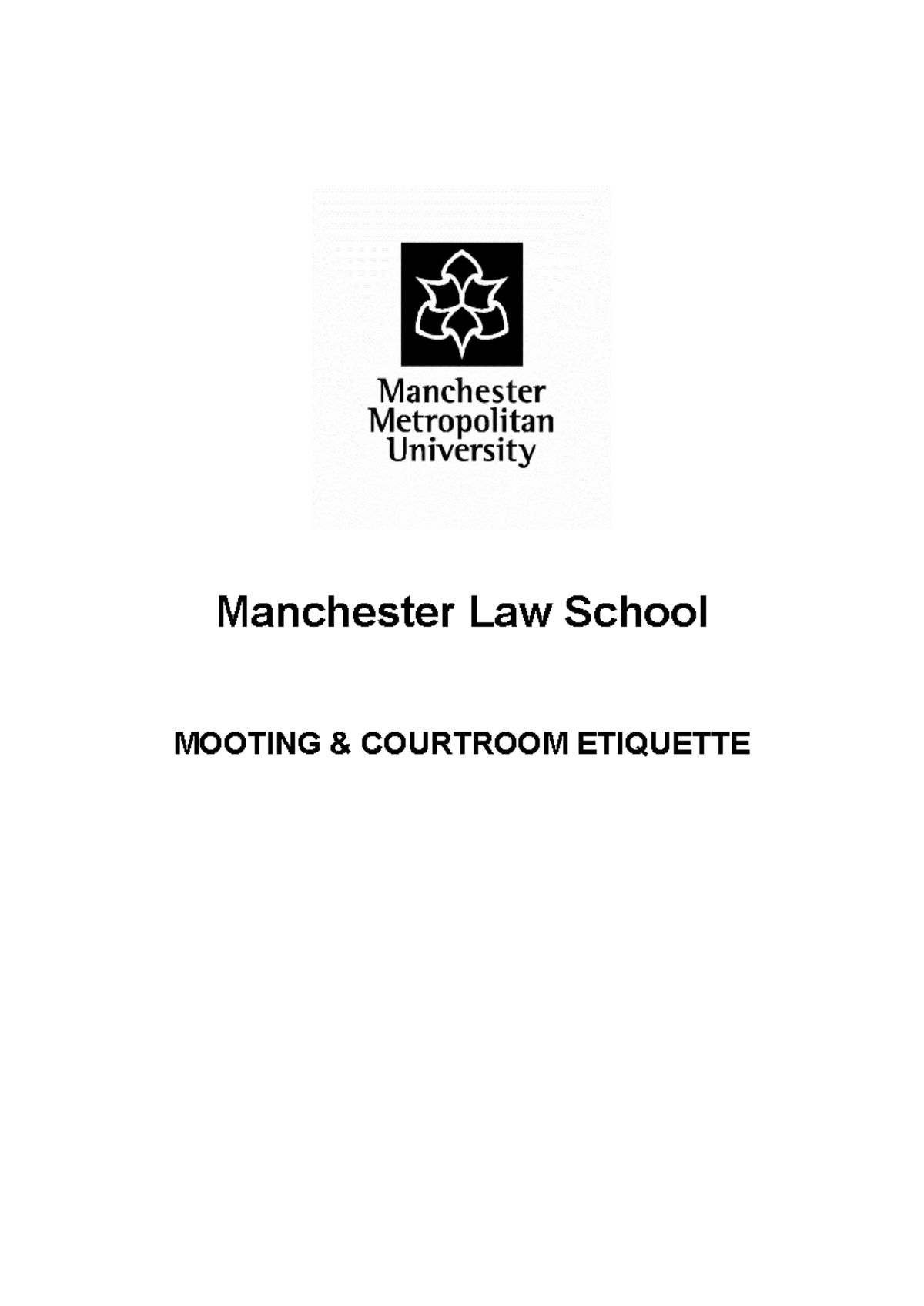 Quick Guide to Courtroom Etiquette - MMU Law School Handout - Studocu
