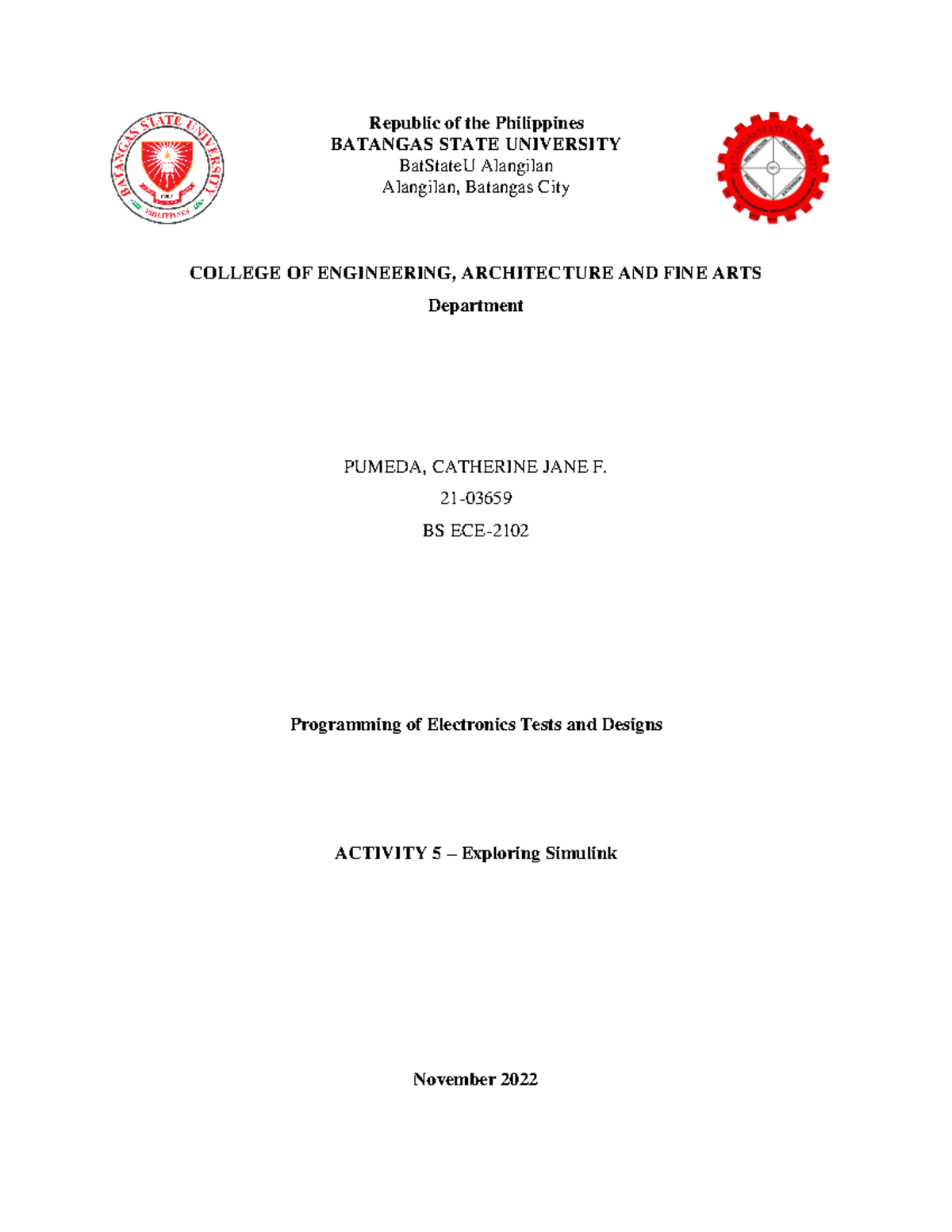 BS ECE-2102 Final Exam: Activity 5 - Simulink Voltage and RL Circuits ...