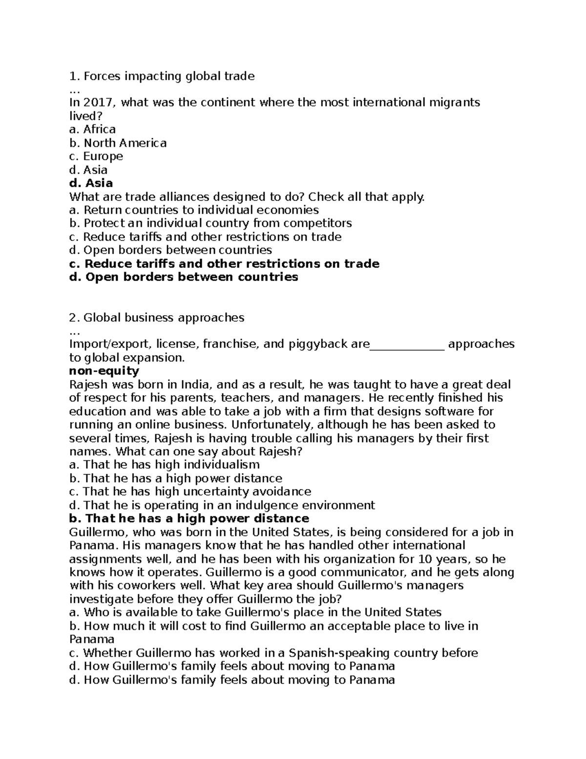 Ch16flash - NOTES - Forces impacting global trade ... In 2017, what was ...