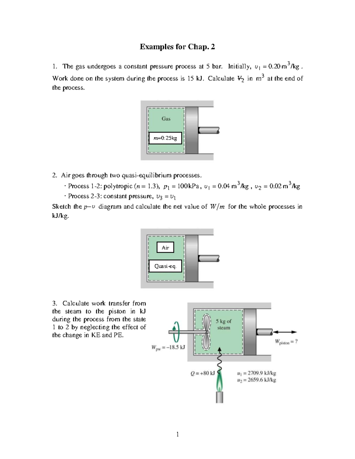 Examples of Work Calculations for Thermodynamic Processes (ENGR 101 ...
