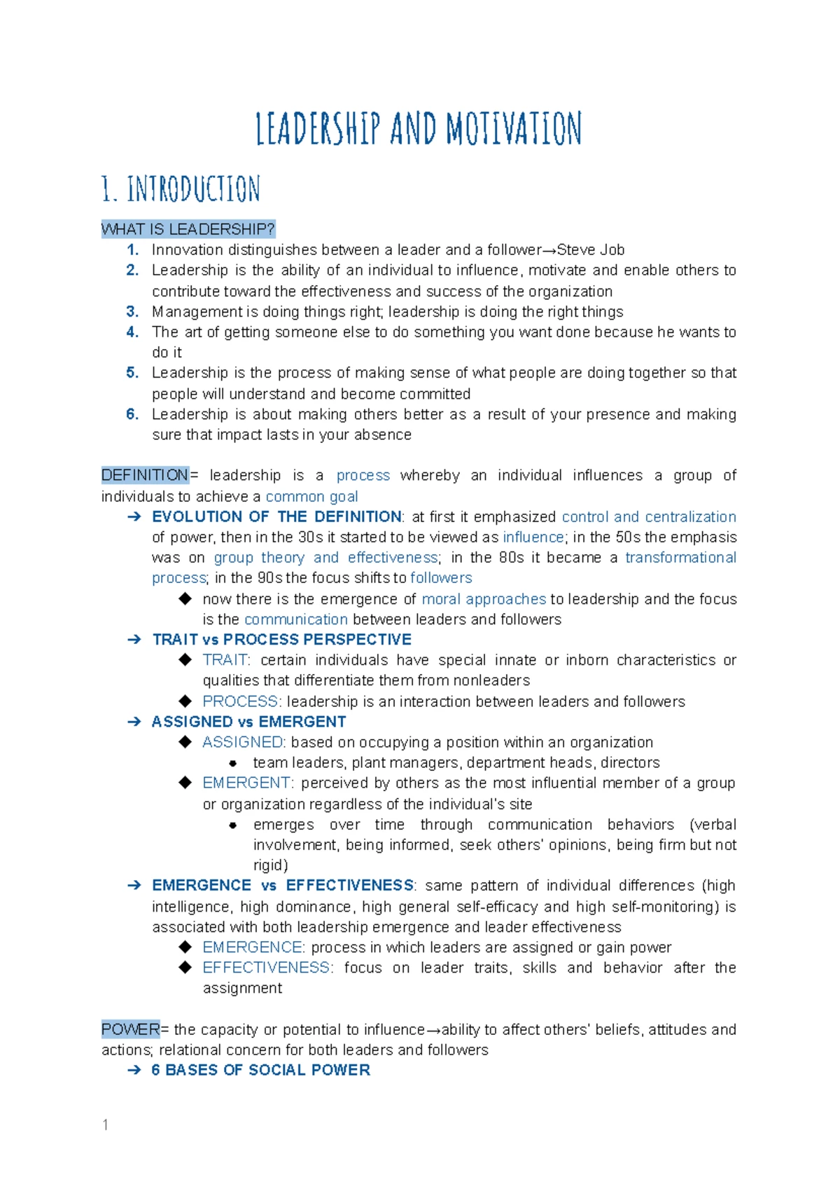 Content - Wintersemester, Slide Deck - Leadership and Motivation - What ...