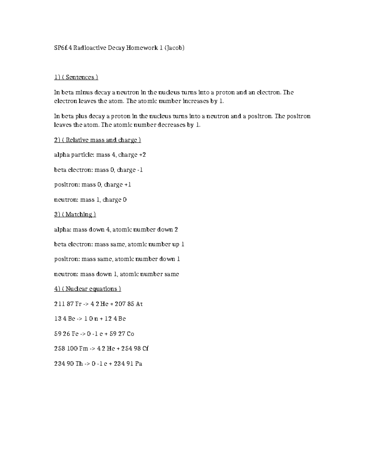 SP6f.4 Radioactive Decay Homework 1 & 2 (Jacob) - Studocu
