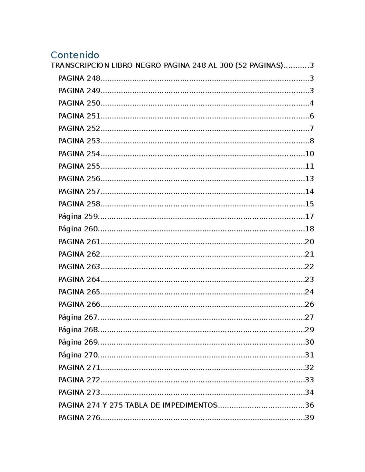 Transcripción del Libro Negro: Páginas 248 a 300 - Studocu