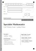 QCAA 2023 Specialist Mathematics External Assessment Paper 1 MCQ - Studocu