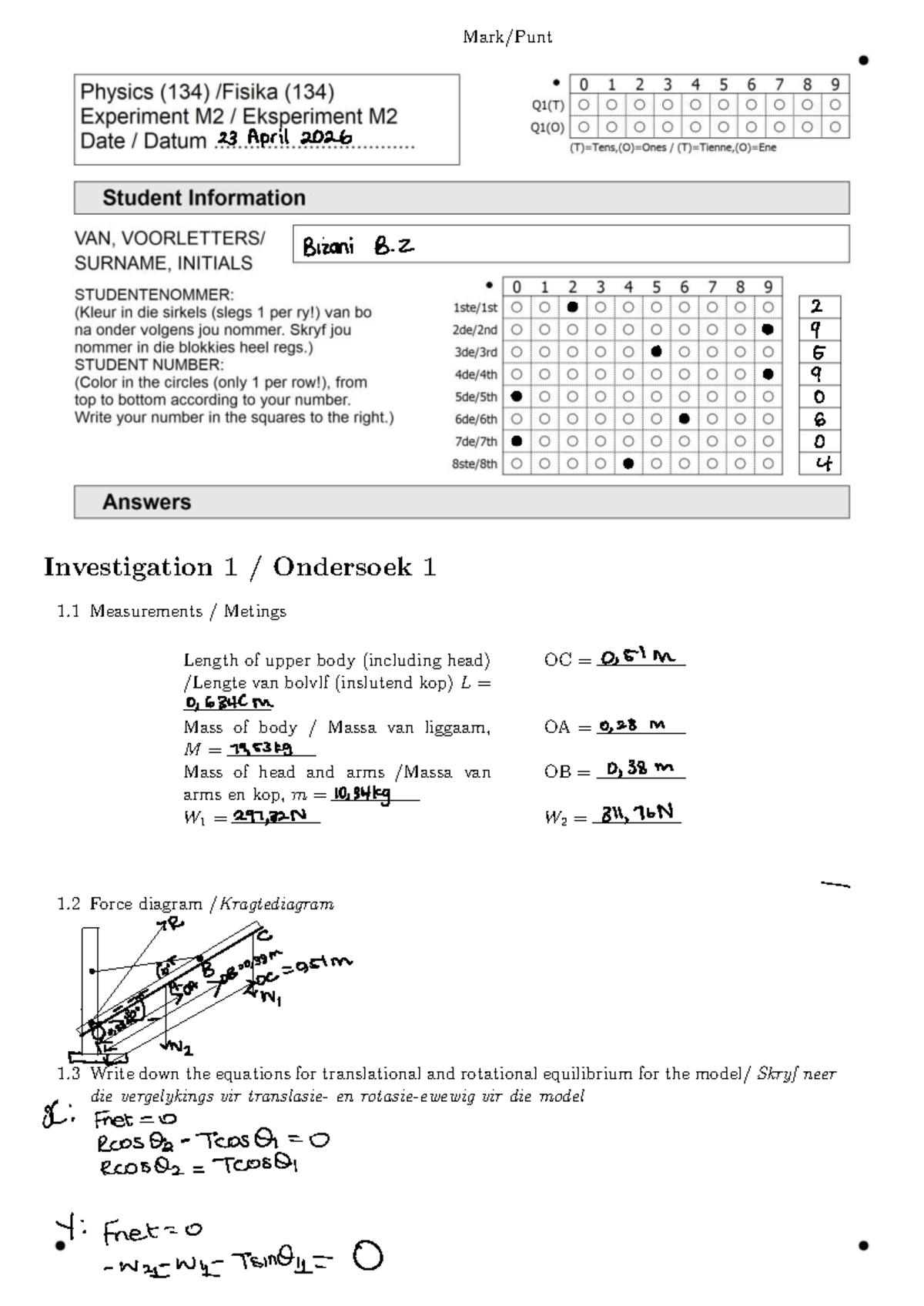 Report M2 2026: Investigation 1 - Measurements and Equilibrium Notes ...