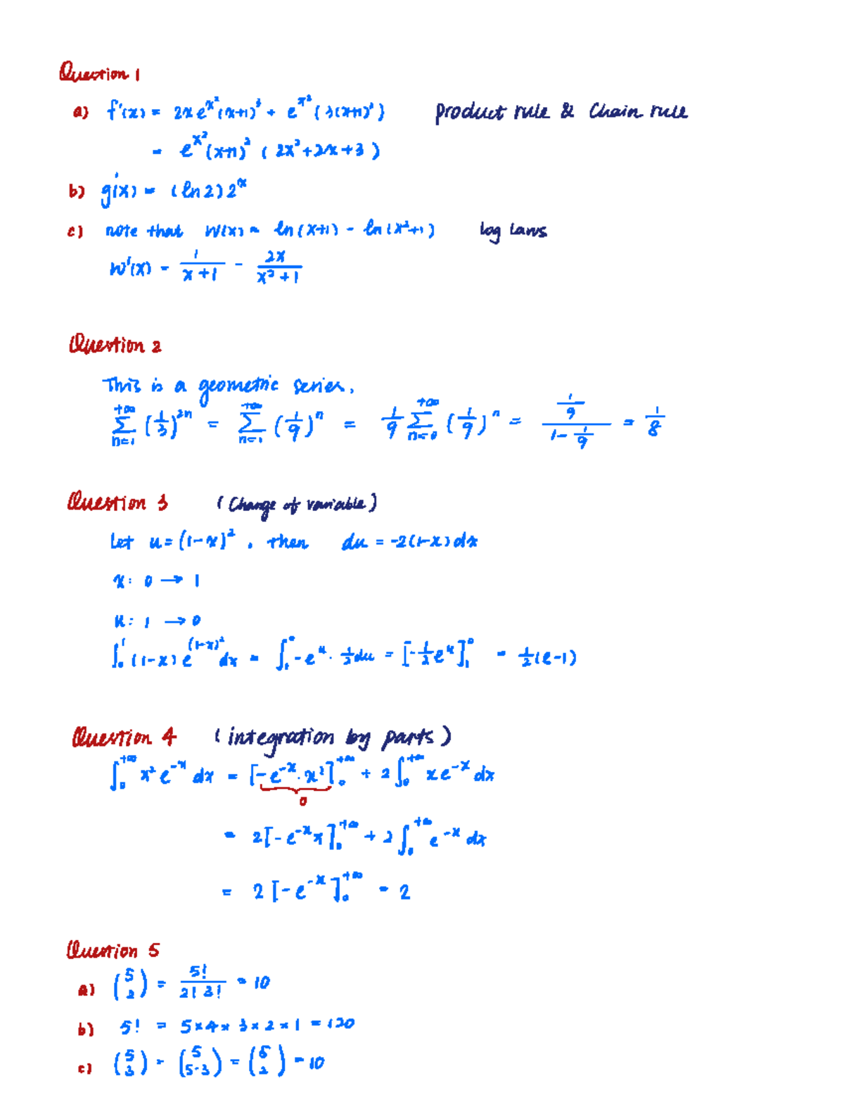 Diagnostic Test Solutions for Math 101 - Studocu