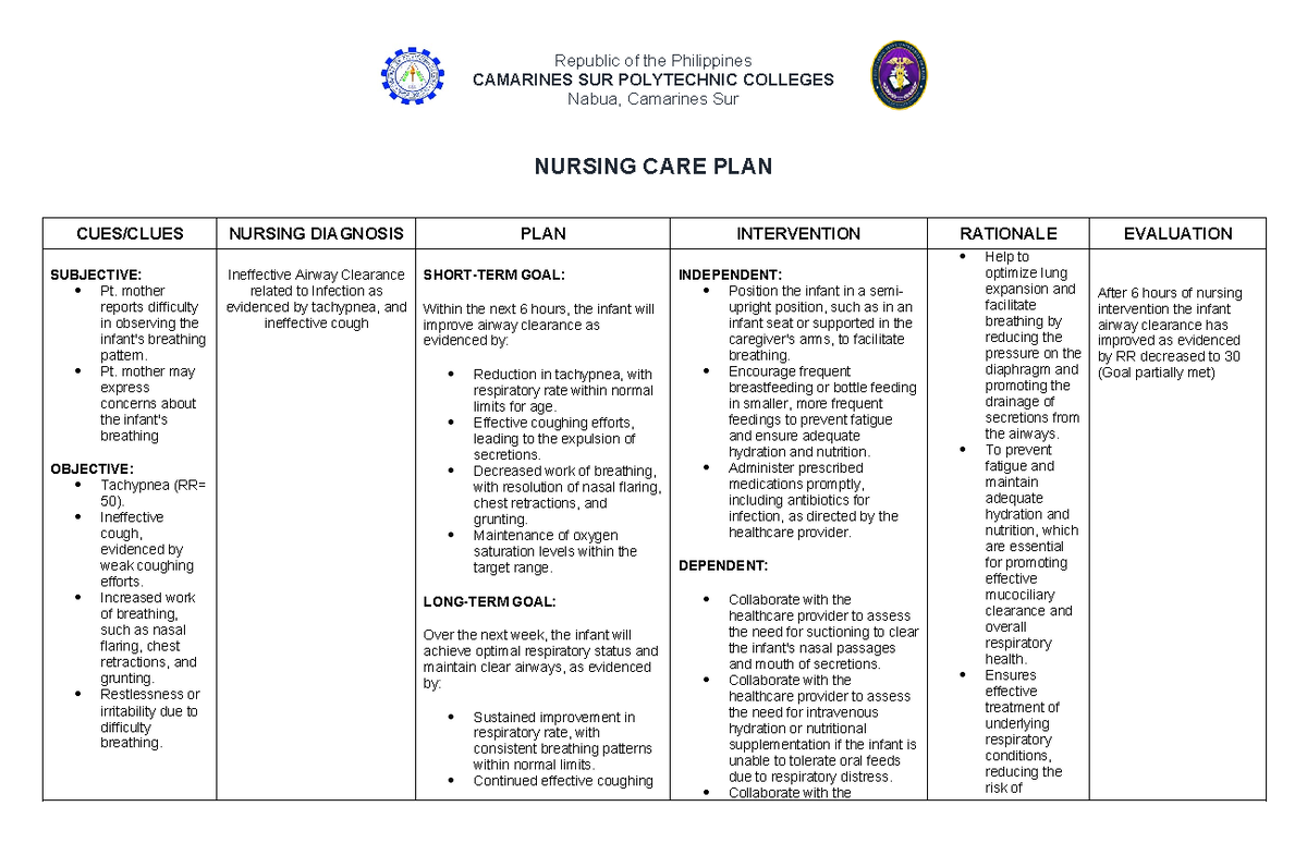 NCP-MMGH - NCM example - Republic of the Philippines CAMARINES SUR ...