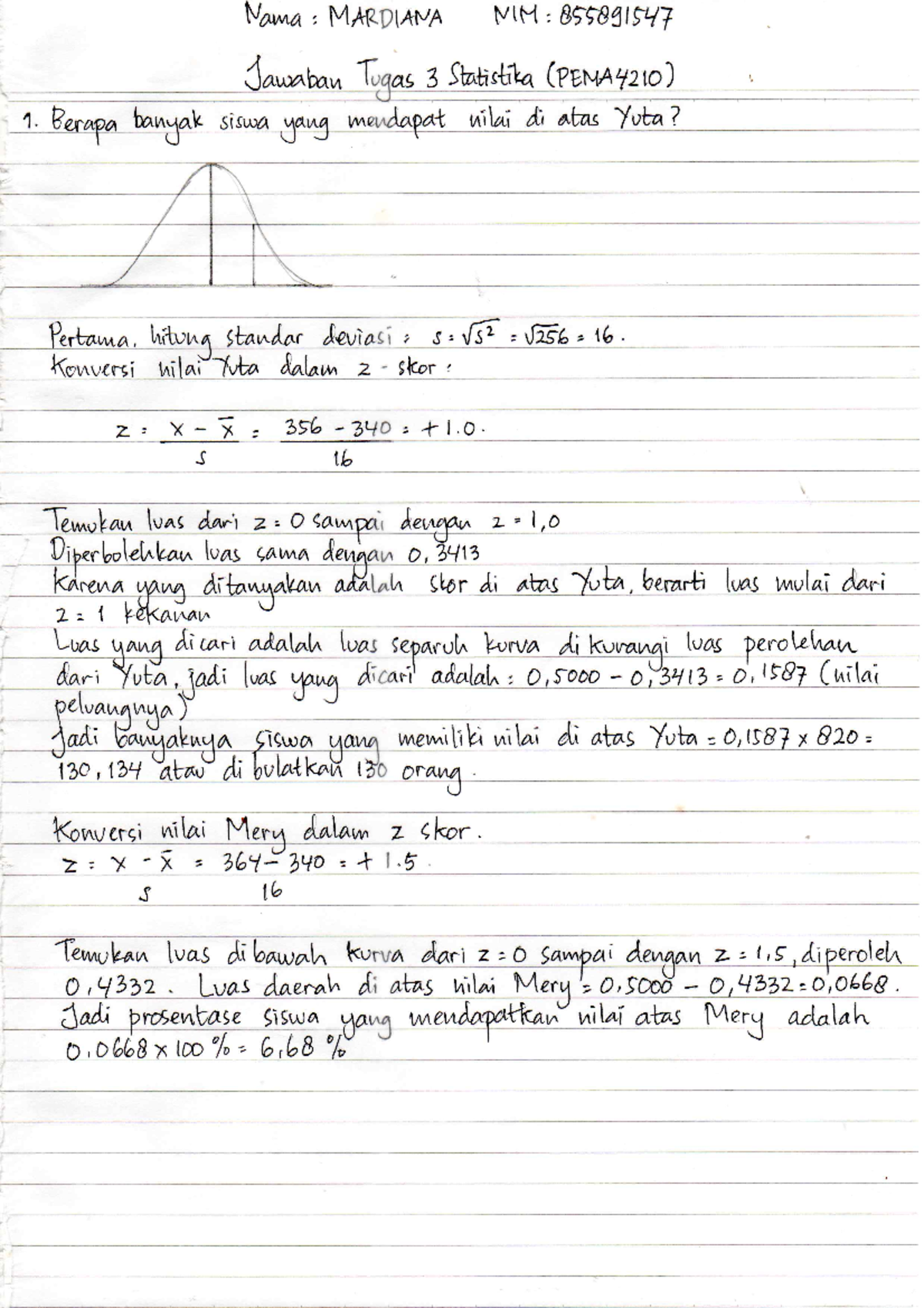 Tugas 3 Statistika Pendidikan (PEMA4210) - Analisis Data dan Hasil ...