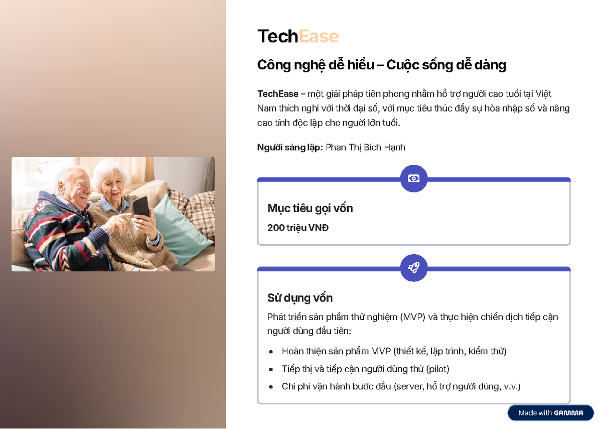 TechEase: Giải pháp công nghệ cho người cao tuổi tại Việt Nam - Studocu