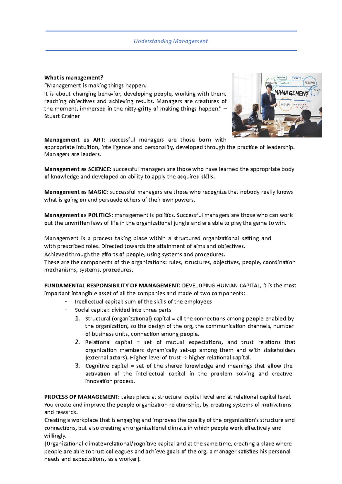 Understanding Management - Organizational behavior and design - UniTs ...