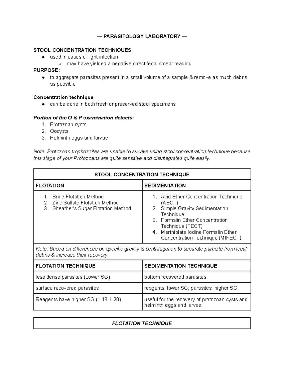 PARASITOLOGY 101: Stool Concentration Techniques & Blood Examination ...