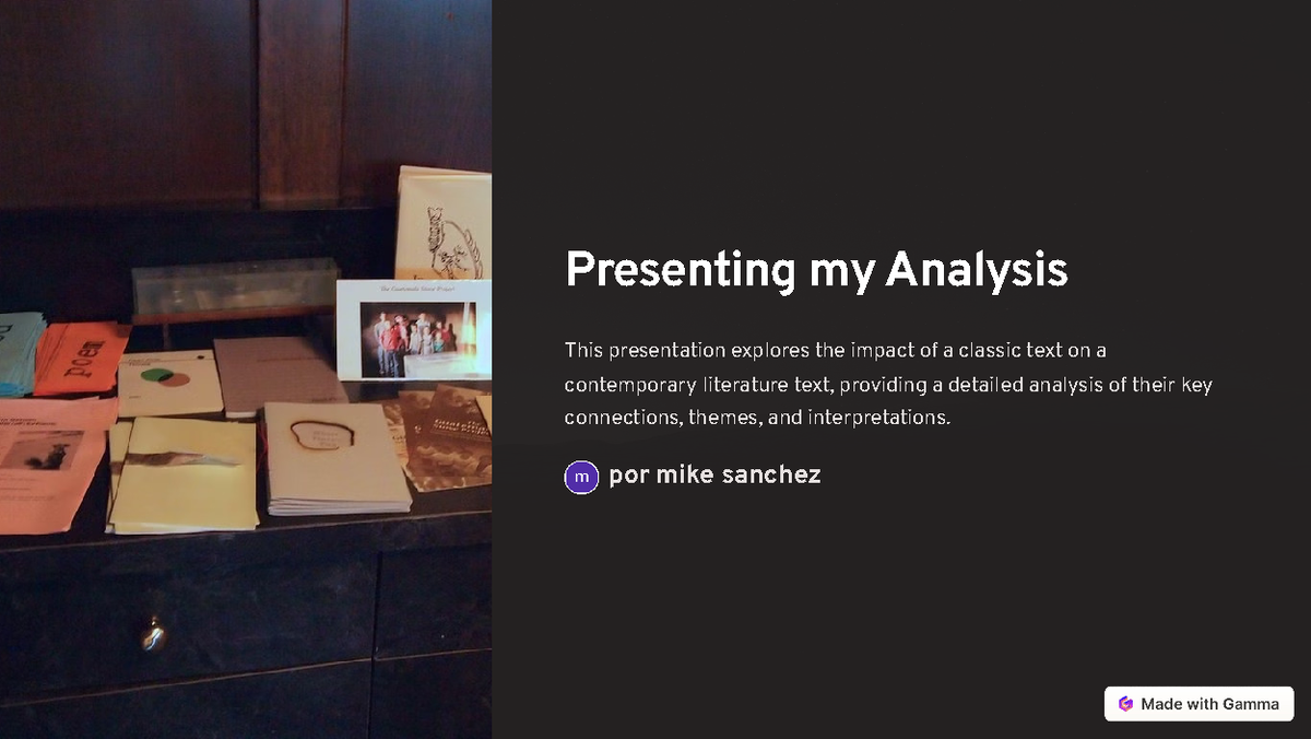 Presenting-my-Analysis - Presenting my Analysis This presentation ...