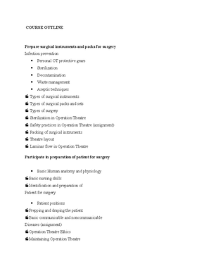 [Solved] Describe the full operation theatre team - Diploma in ...