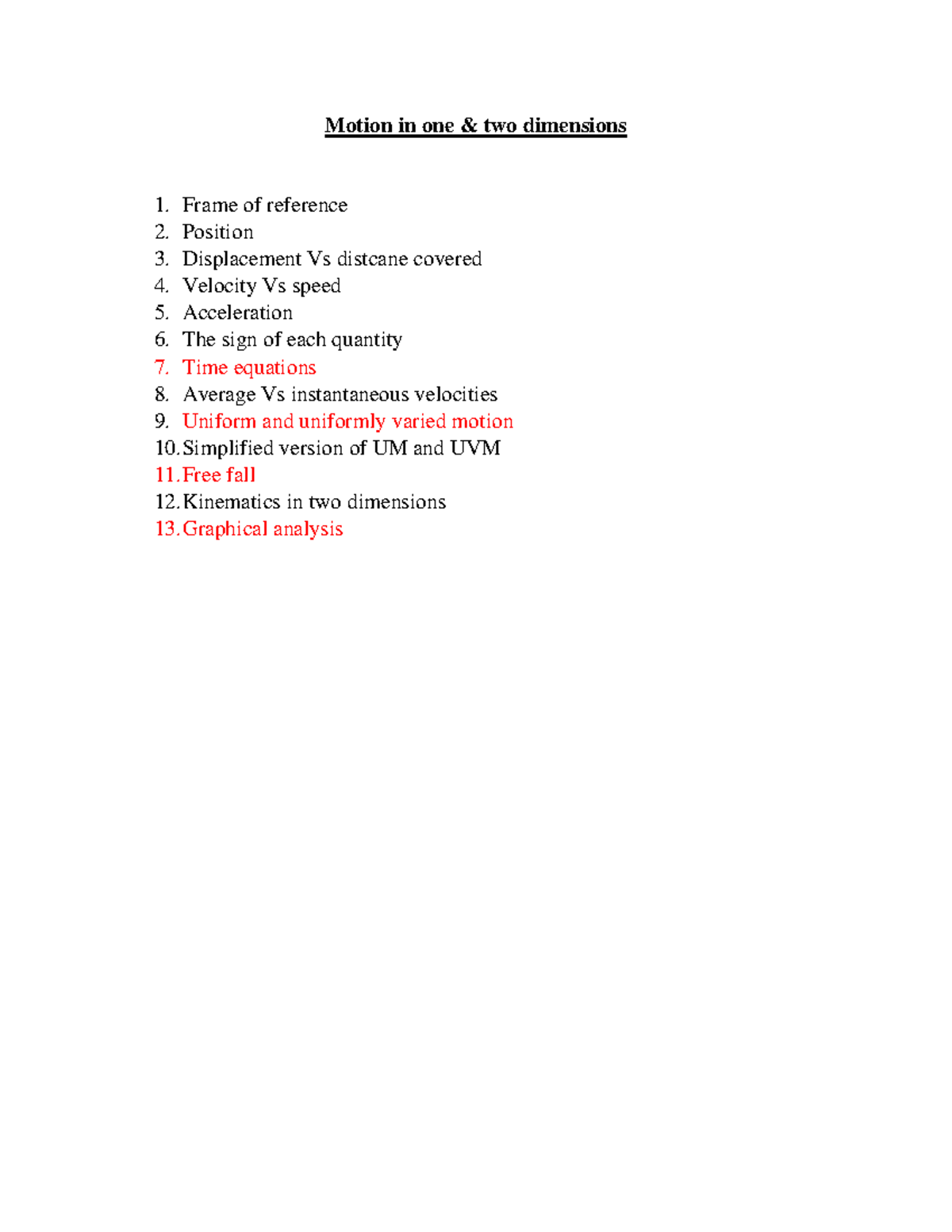 Chap 2 and 4 part two - Kiw - Motion in one & two dimensions Frame of reference Position - Studocu