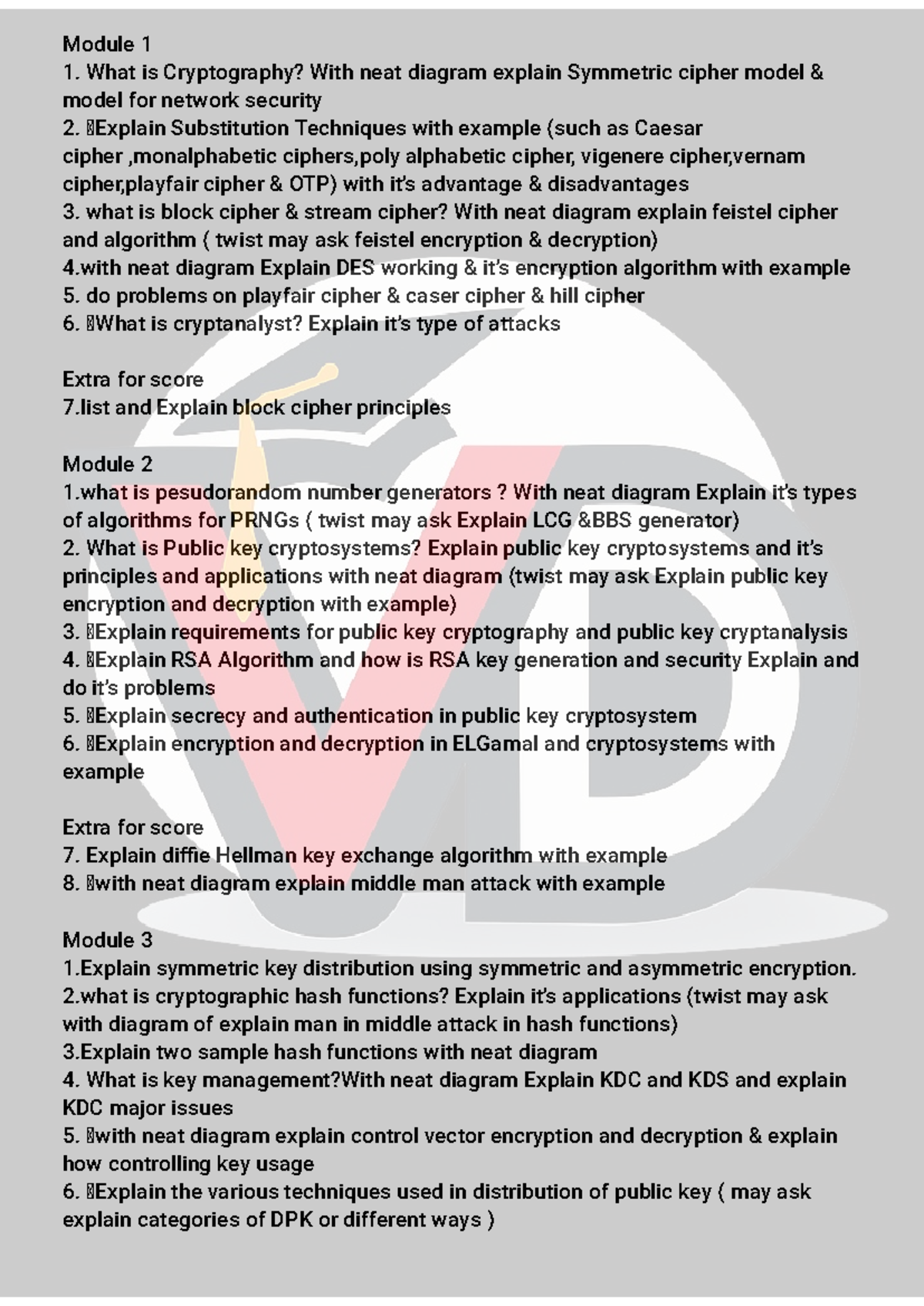 CNS Module 1-3: Comprehensive Guide to Cryptography Concepts and ...
