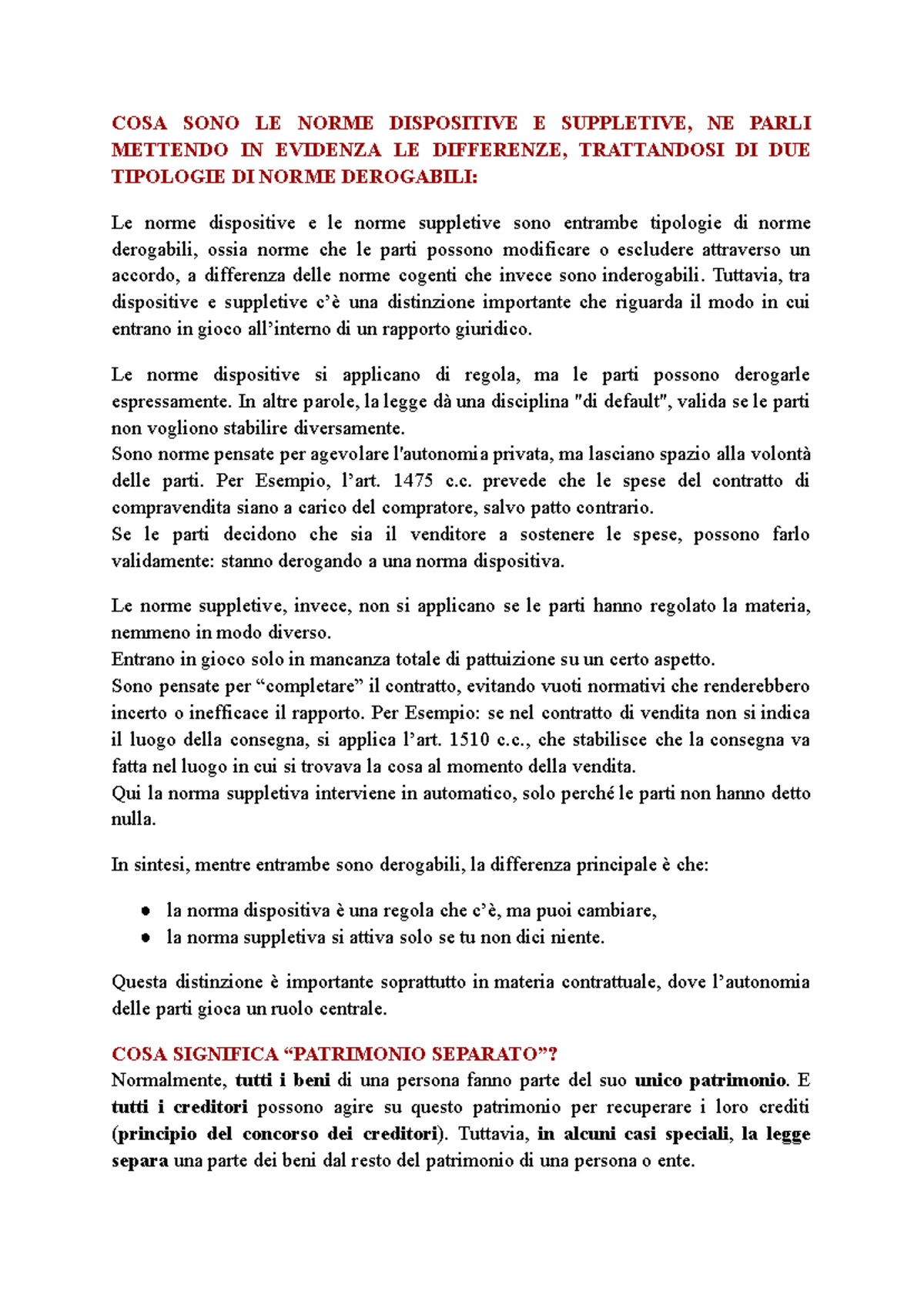 COSA SONO LE NORME DISPOSITIVE E SUPPLETIVE: DIFFERENZE E IMPLICAZIONI ...