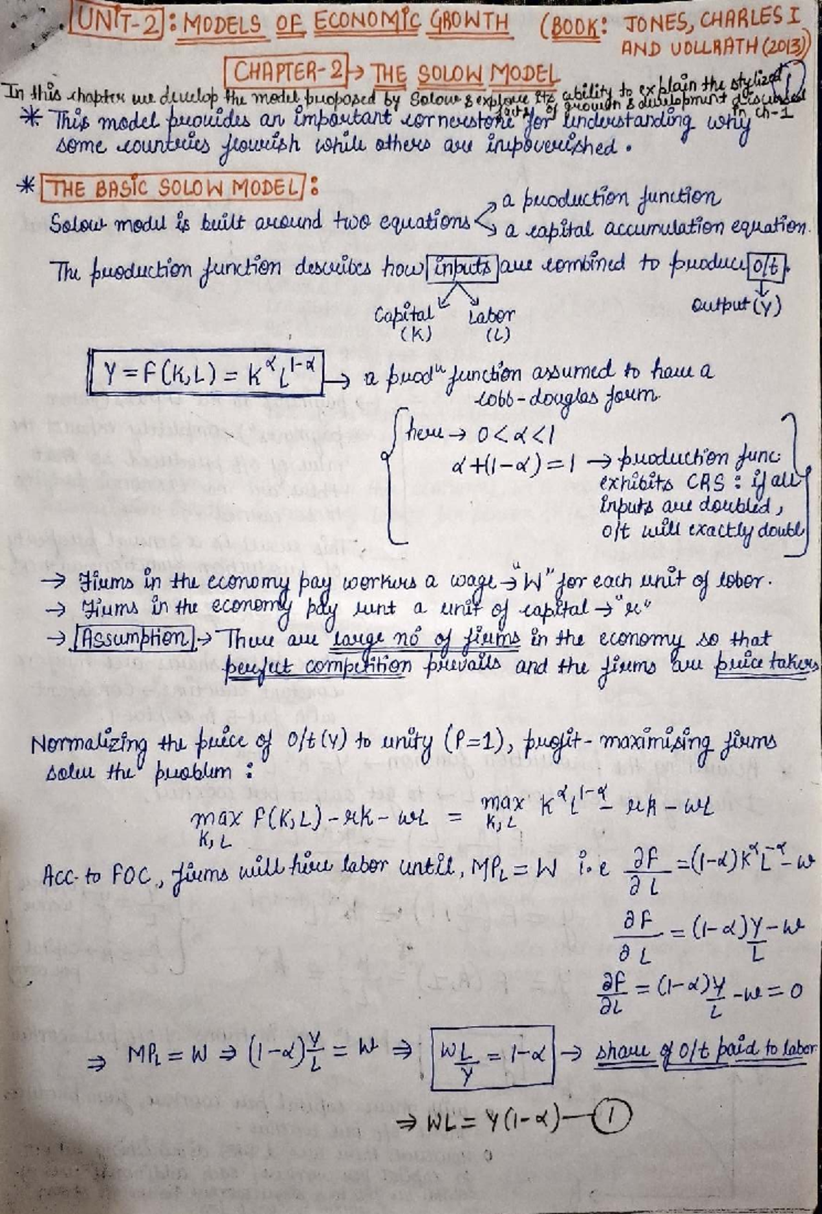 Chapter 2: The Solow Model in Economic Growth (ECO 201) - Studocu
