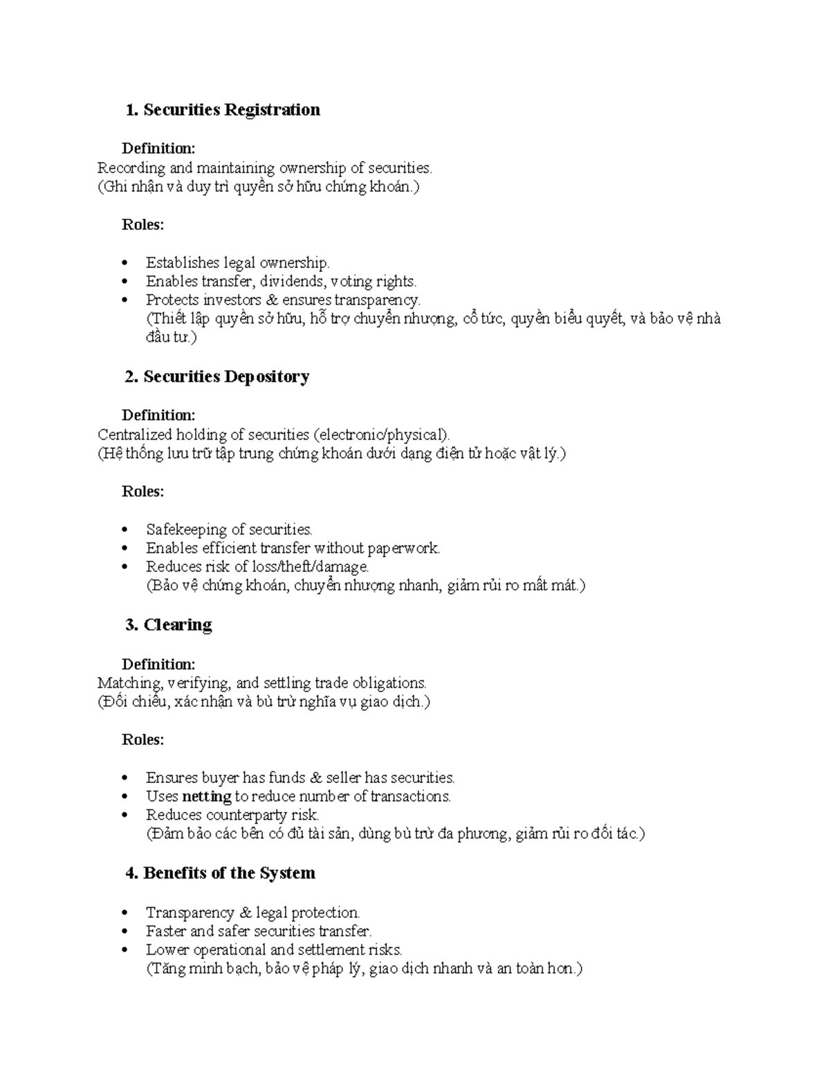Securities Registration and Trading Overview (FIN 101: Lecture Notes ...