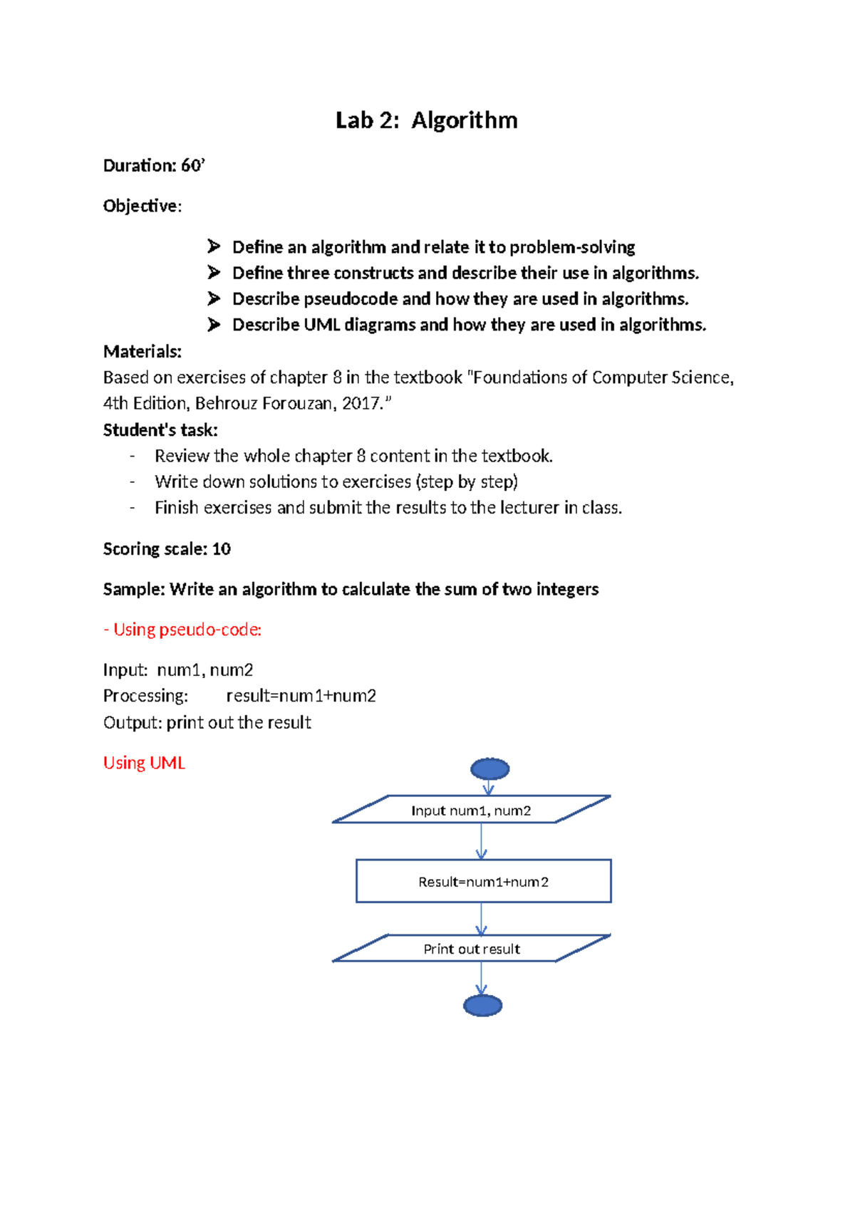 CSI106 Lab 02: Understanding Algorithms and Problem-Solving Techniques - Studocu