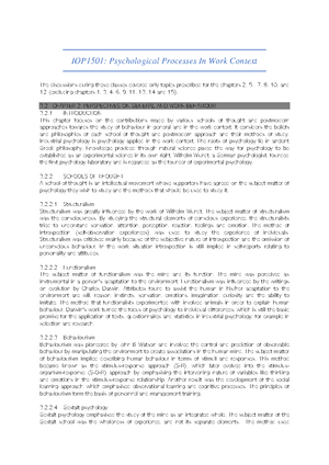 IOP1501-study notes - PSYCHOLOGICAL PROCESSES IN THE WORK CONTEXT IOP ...