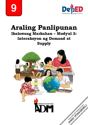 LP Produksyon: Lesson Plan para sa Ekonomiks 9 - Studocu