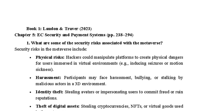 Laudon Traver (2023) Chapter 5: EC Security & Payment Systems Insights ...