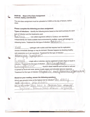 NUR 163 Week 2 Pre-Class Assignment 2 - 163 Week 2 Pre-Class Student Worksheets Note to students ...