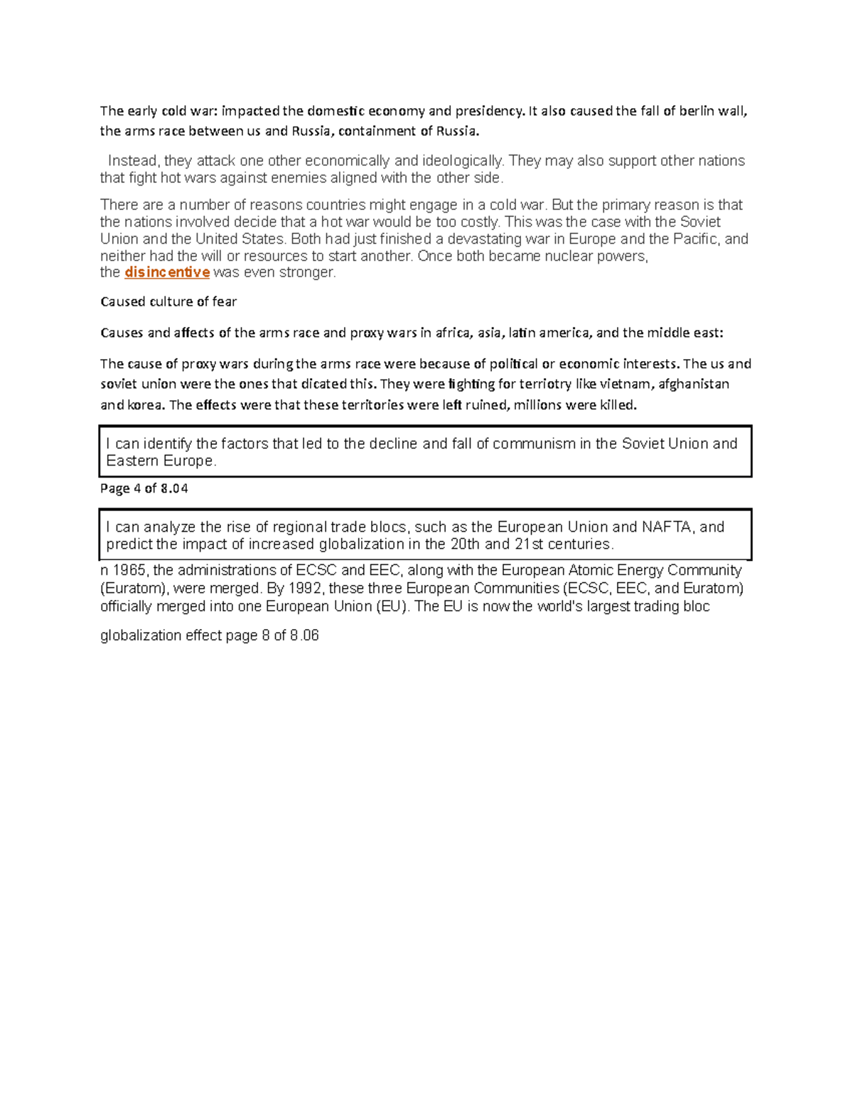 DBA Study Guide: Cold War Impacts on Economy & Globalization Factors ...