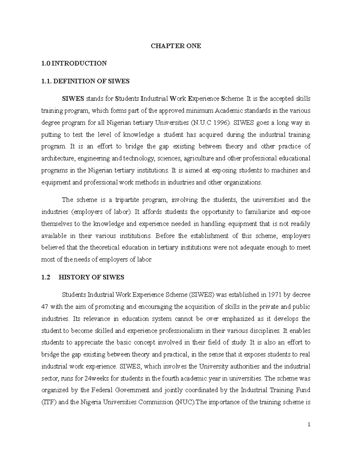 SIWES History and Overview: Understanding the Students Industrial Work ...