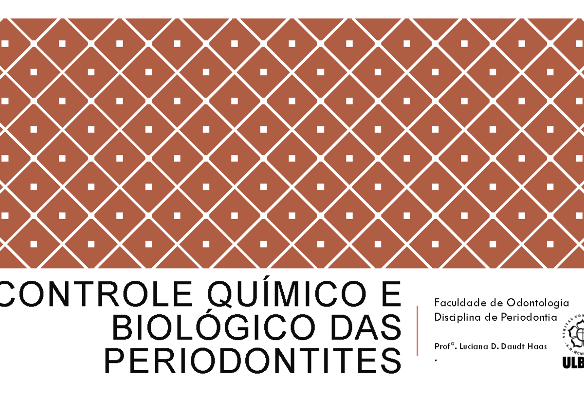 Antibióticos na Terapia Periodontal - Controle das Periodontites - Studocu