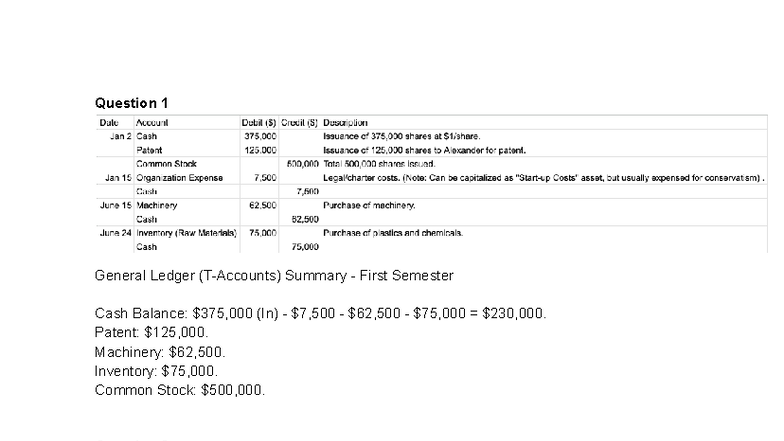 Chemalite Case Study: Financial Analysis & Ledger Summary - Studocu