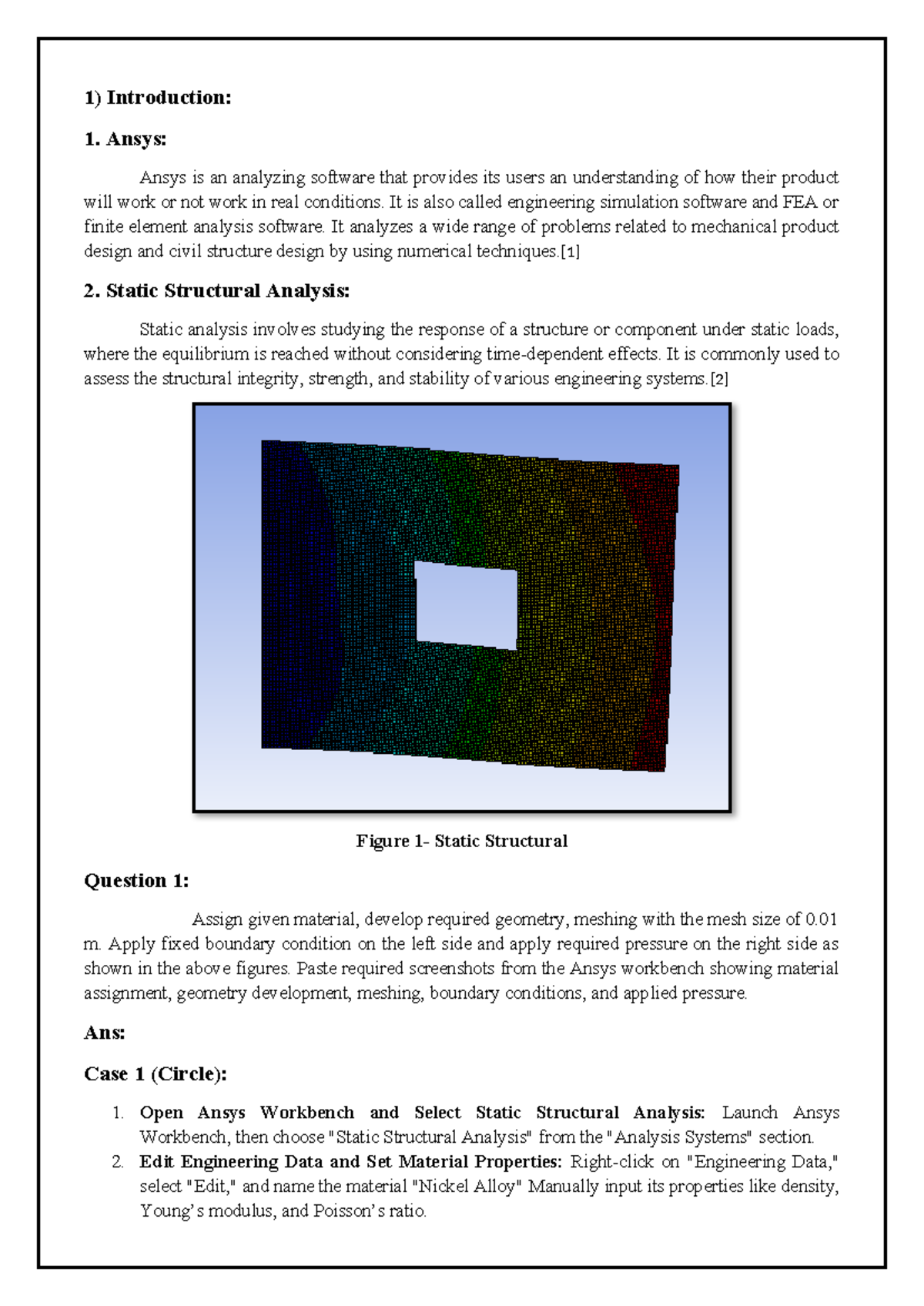 Ansys Static Structural Analysis: Case Studies on Deformation & Stress ...