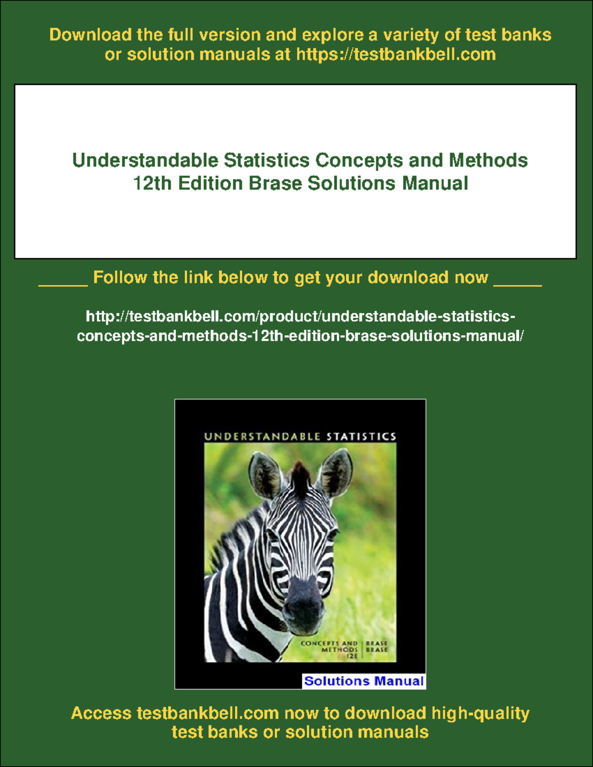 10651 - Understandable statistics concepts and methods 12th edition brase solutions - Download ...