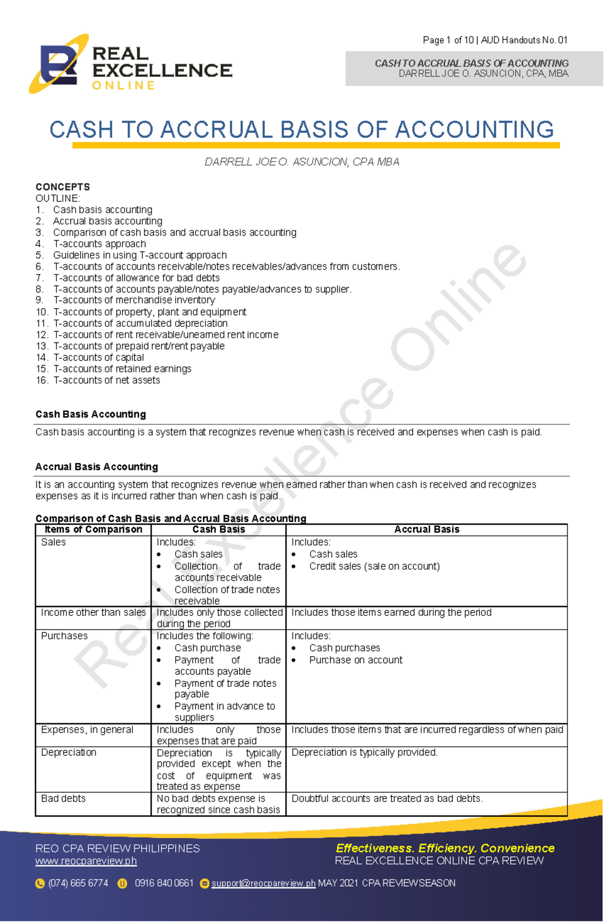 AP 01 REO HO Cash to Accrual Basis Accounting Guide - Studocu