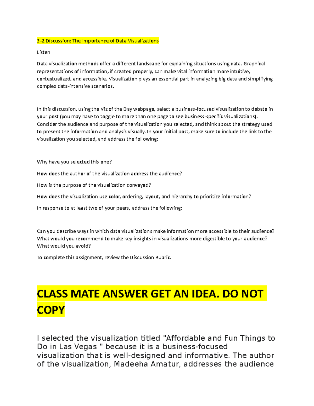 Bus.225 3.2 Discussion: Analyzing the Importance of Data Visualizations ...